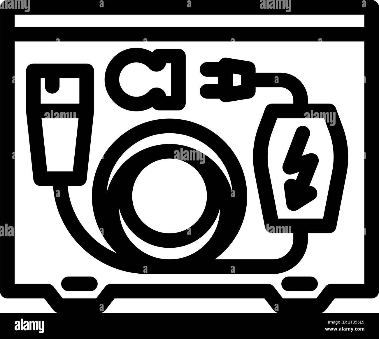 charging cable organizer electric line icon vector illustration Stock ...