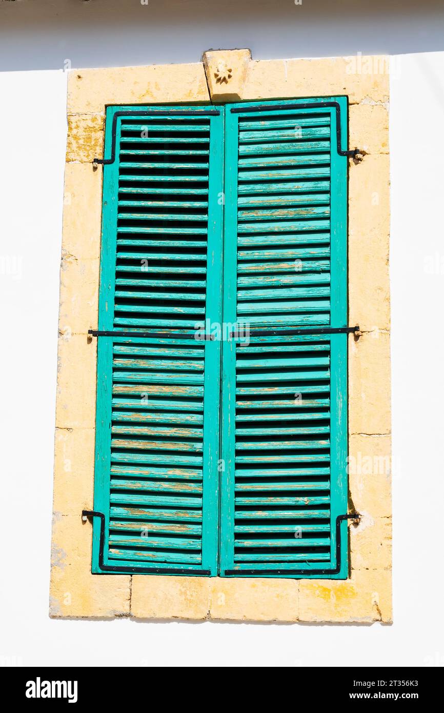 Blue green shutters hi-res stock photography and images - Alamy