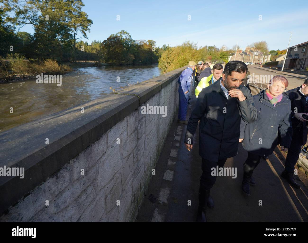 First Minister Humza Yousaf during a visit to River Street in Brechin ...