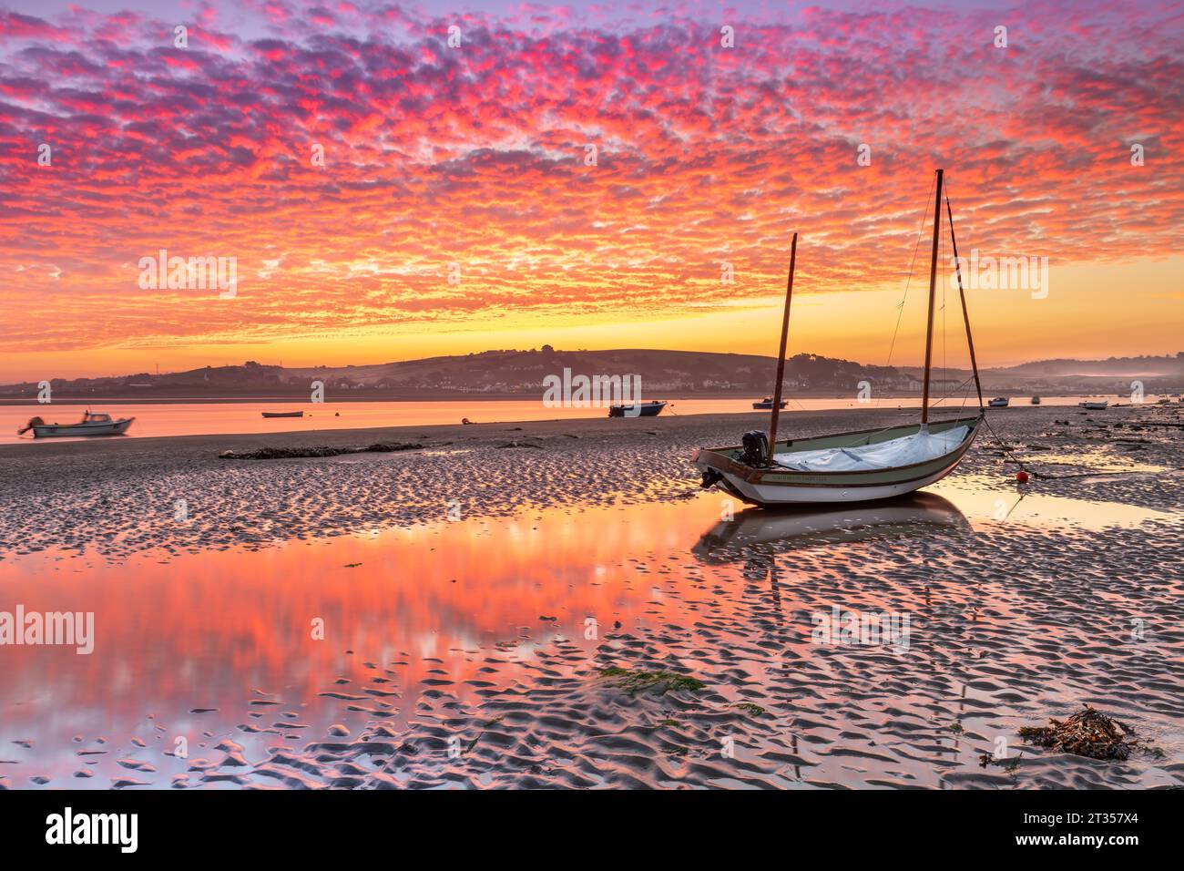 After a cold night the small North Devon villages of Appledore and ...