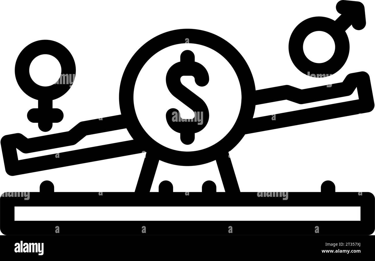 gender wage gap feminism woman line icon vector illustration Stock ...