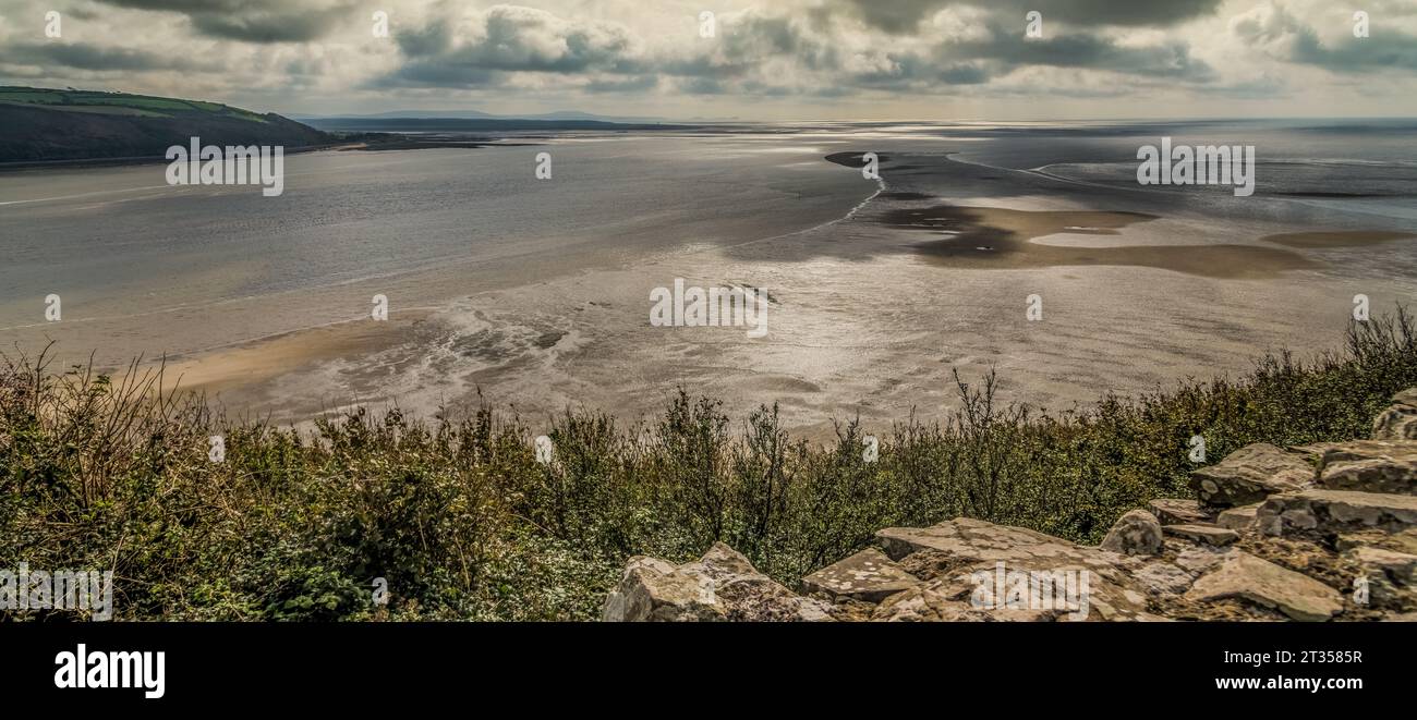 Seascape view, from Llanstephan towards Gower, Wales UK Stock Photo - Alamy