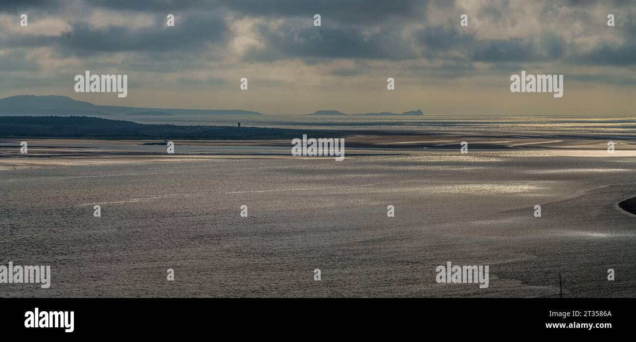 Seascape view, from Llanstephan towards Gower, Wales UK Stock Photo - Alamy