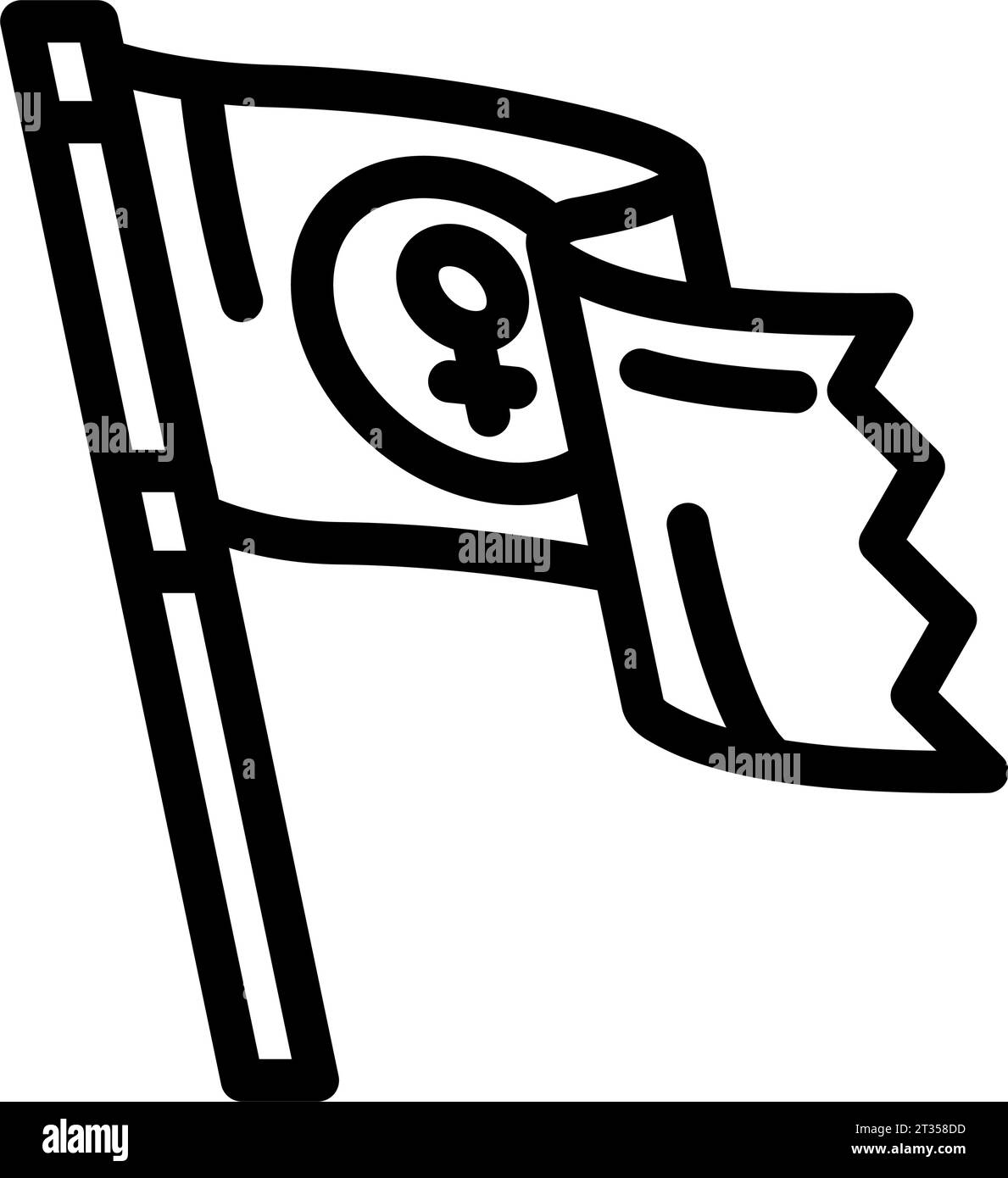 feminist flag feminism woman line icon vector illustration Stock Vector ...