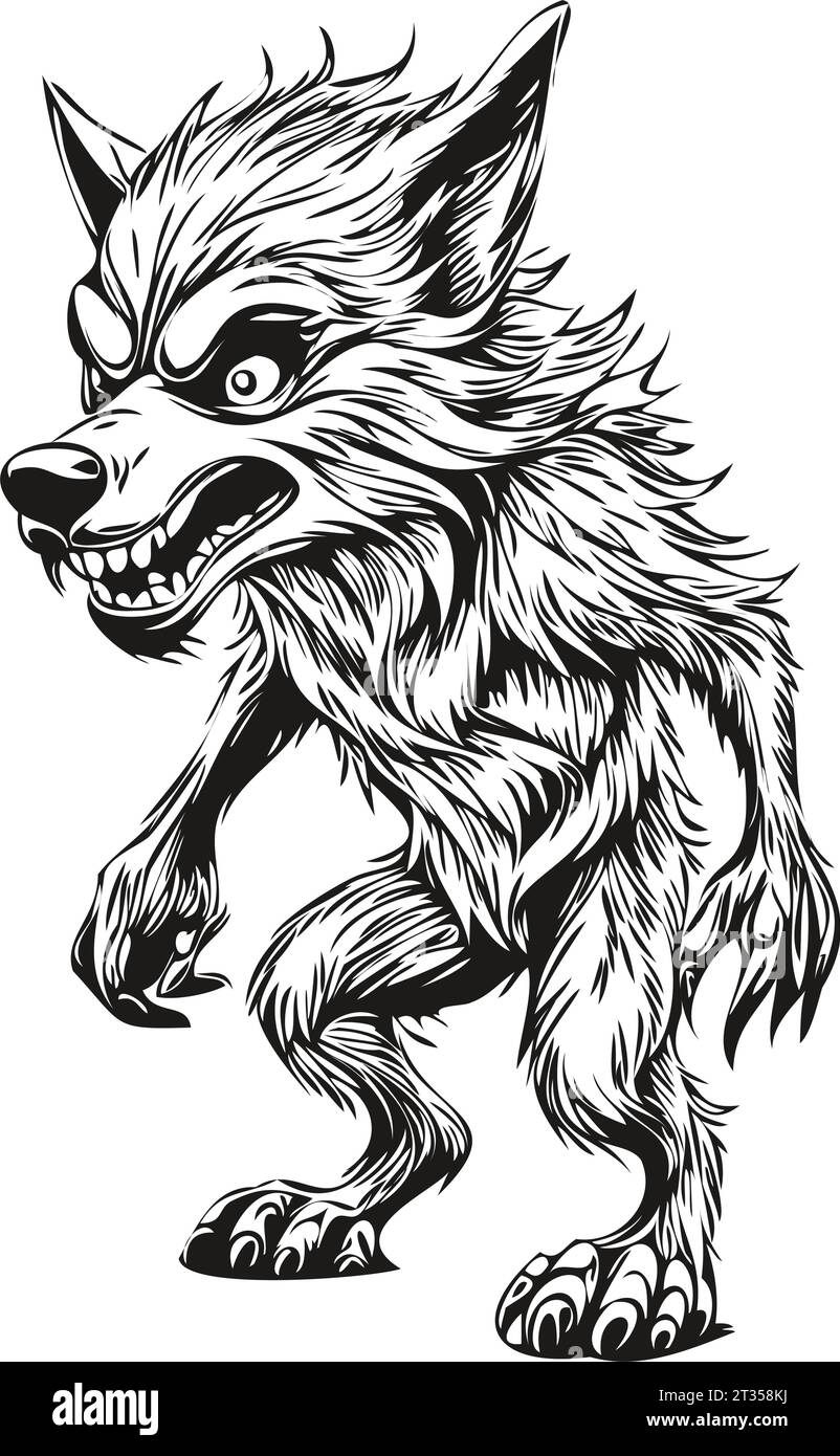 Transparent Halloween Image with Lycanthrope Transformation, isolated ...