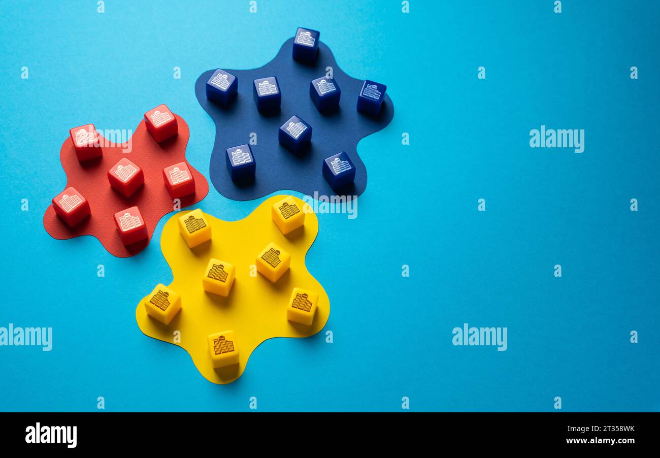 Competitive business and their coverage. Competition for territory and ...