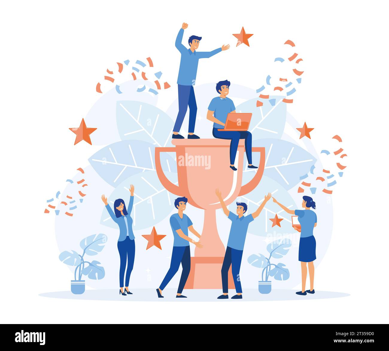 Success team concept, people celebrate success achievment, flat vector modern illustration Stock ...
