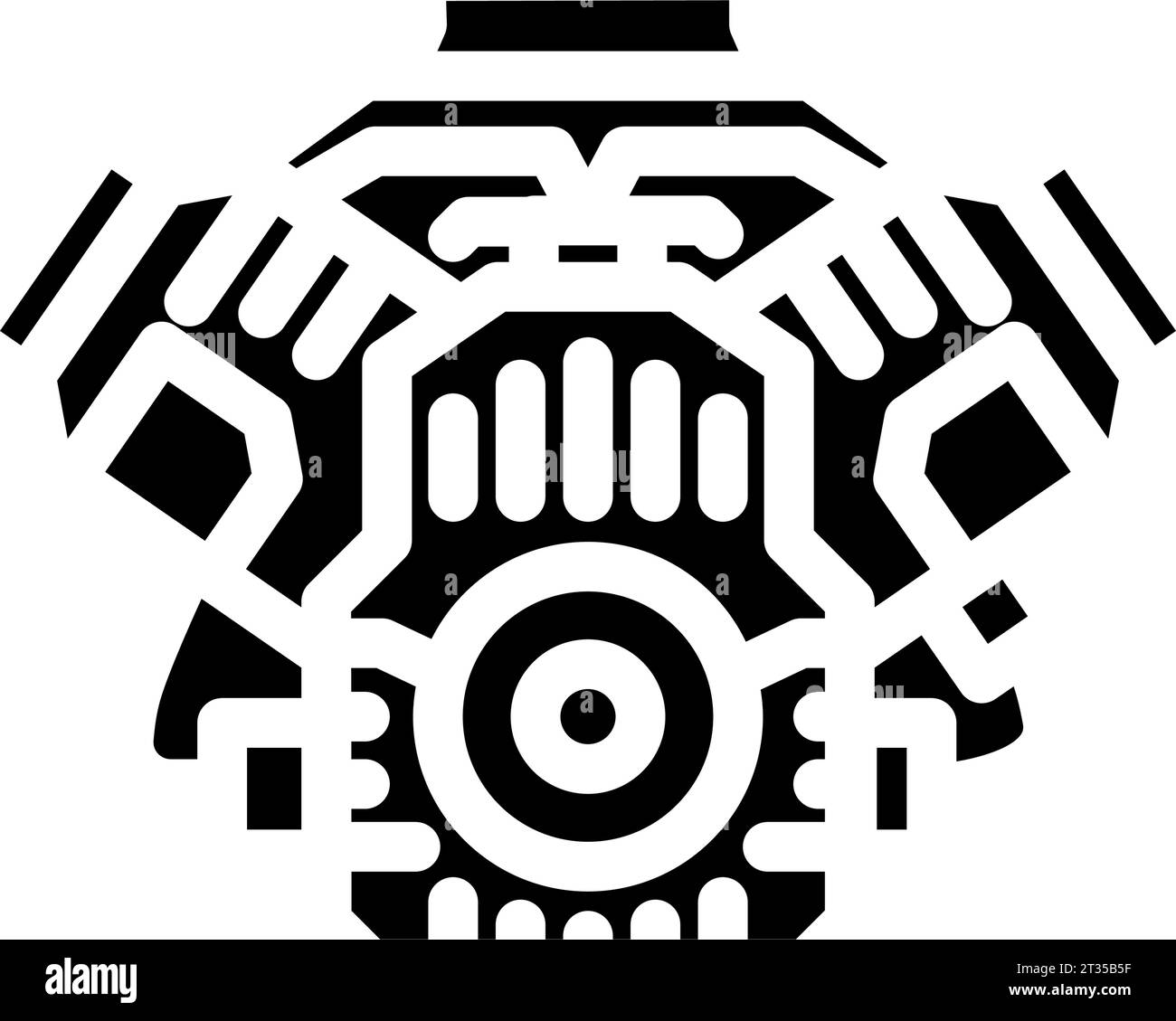 car engine car mechanic glyph icon vector illustration Stock Vector ...