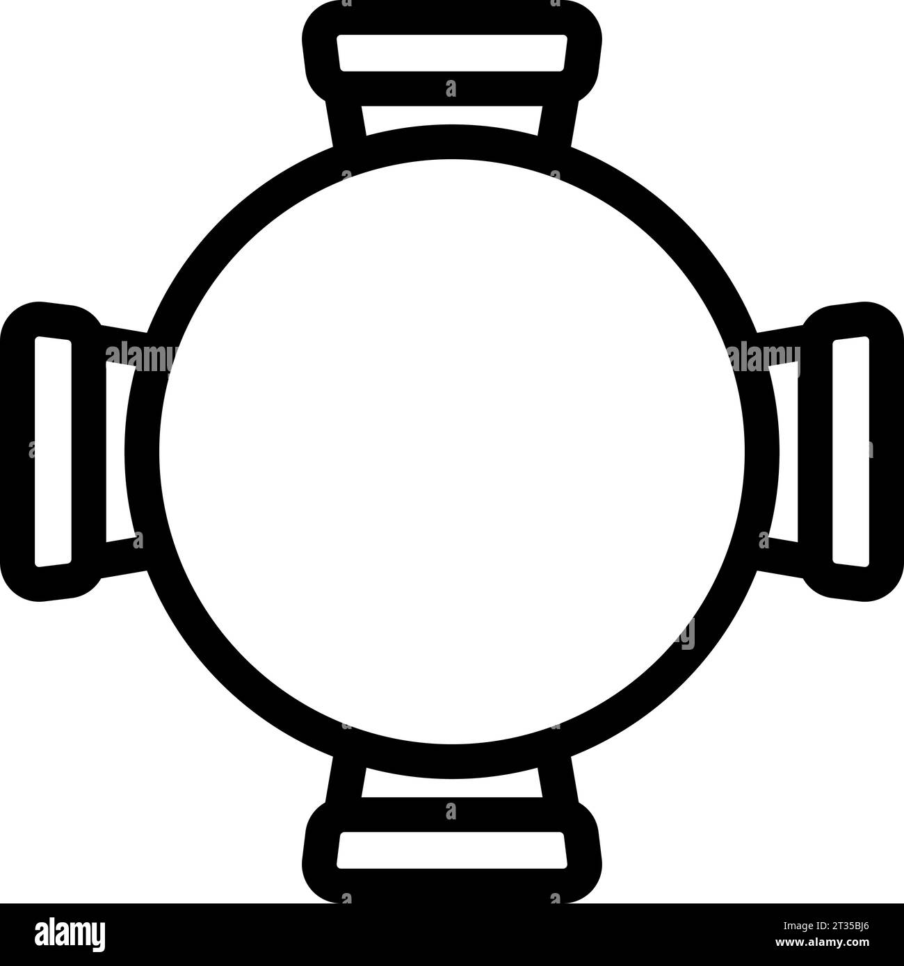 round table chair top view line icon vector illustration Stock Vector ...