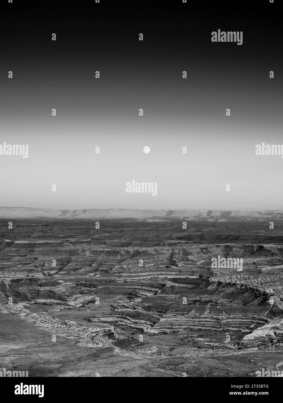 Photograph of the moon rising over Canyonlands National Park from ...