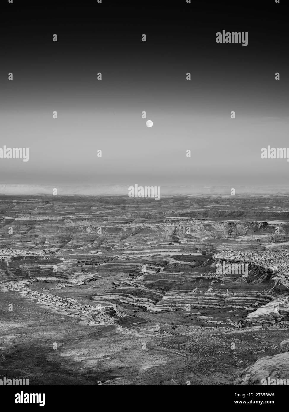 Photograph of the moon rising over Canyonlands National Park from ...