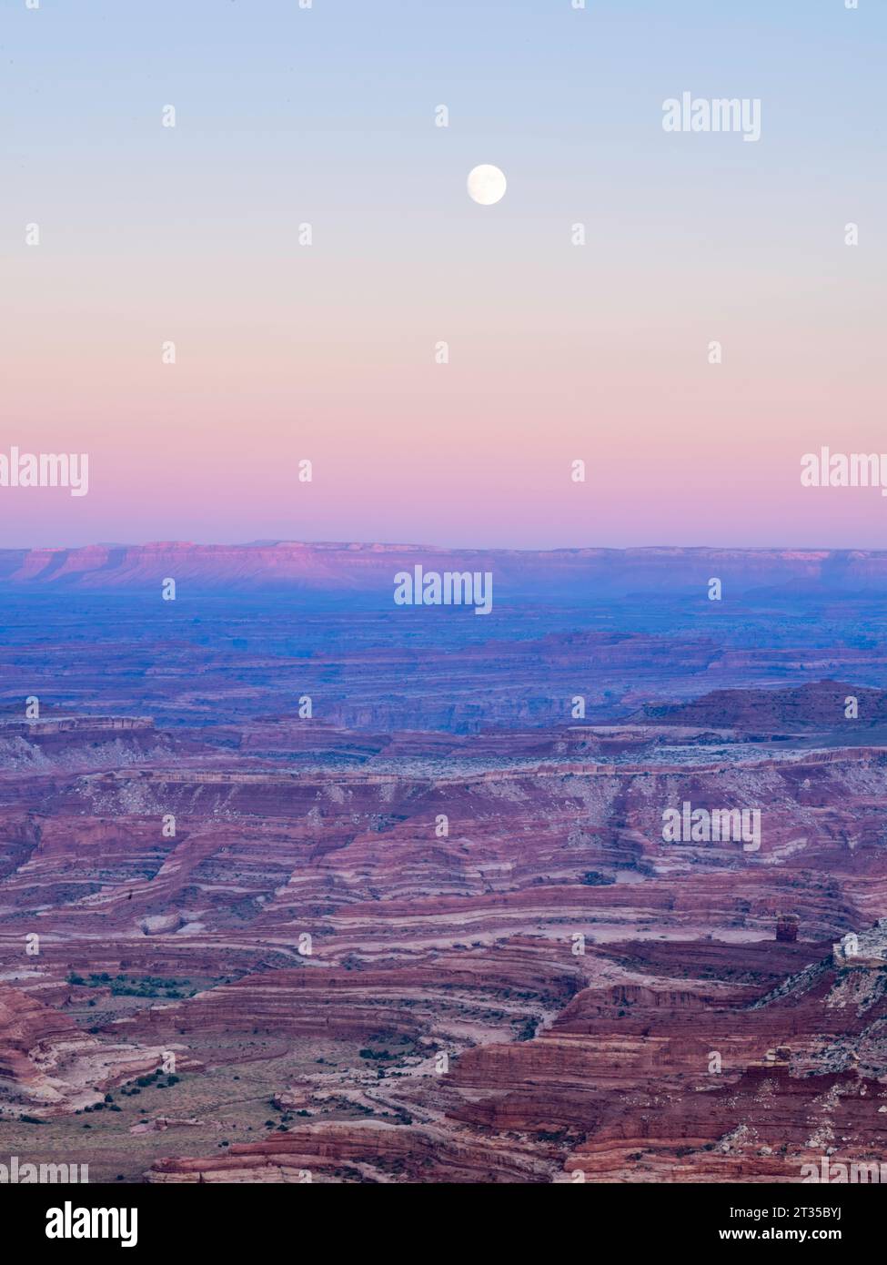 Photograph of the moon rising over Canyonlands National Park from ...