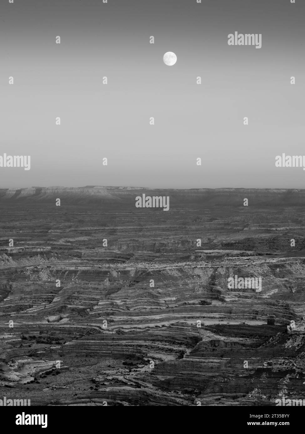 Photograph of the moon rising over Canyonlands National Park from ...