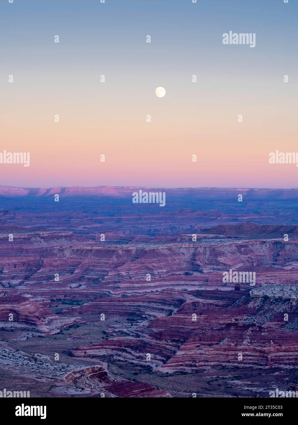 Photograph of the moon rising over Canyonlands National Park from ...