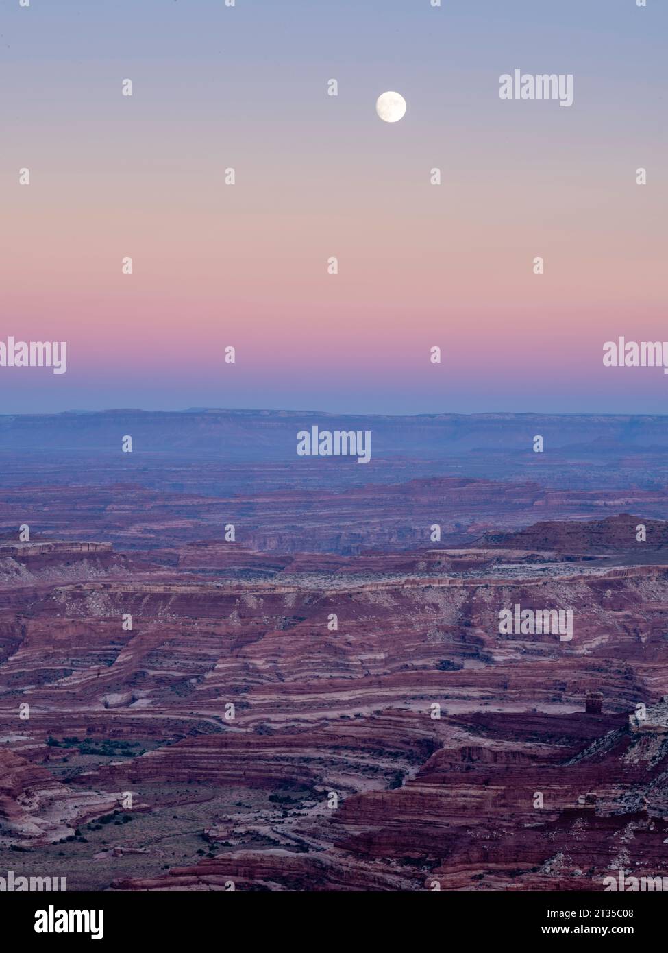 Photograph of the moon rising over Canyonlands National Park from ...