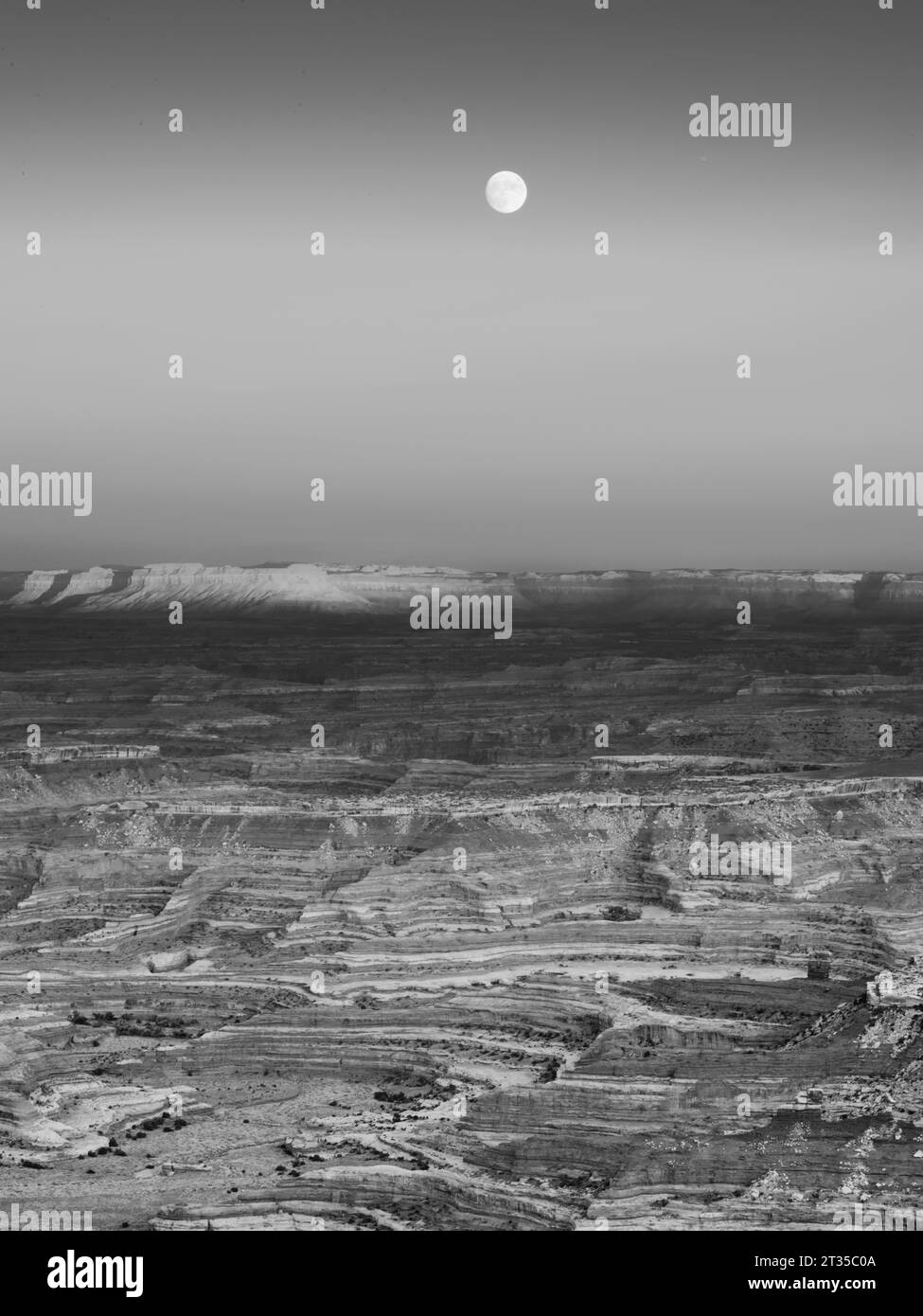 Photograph of the moon rising over Canyonlands National Park from ...