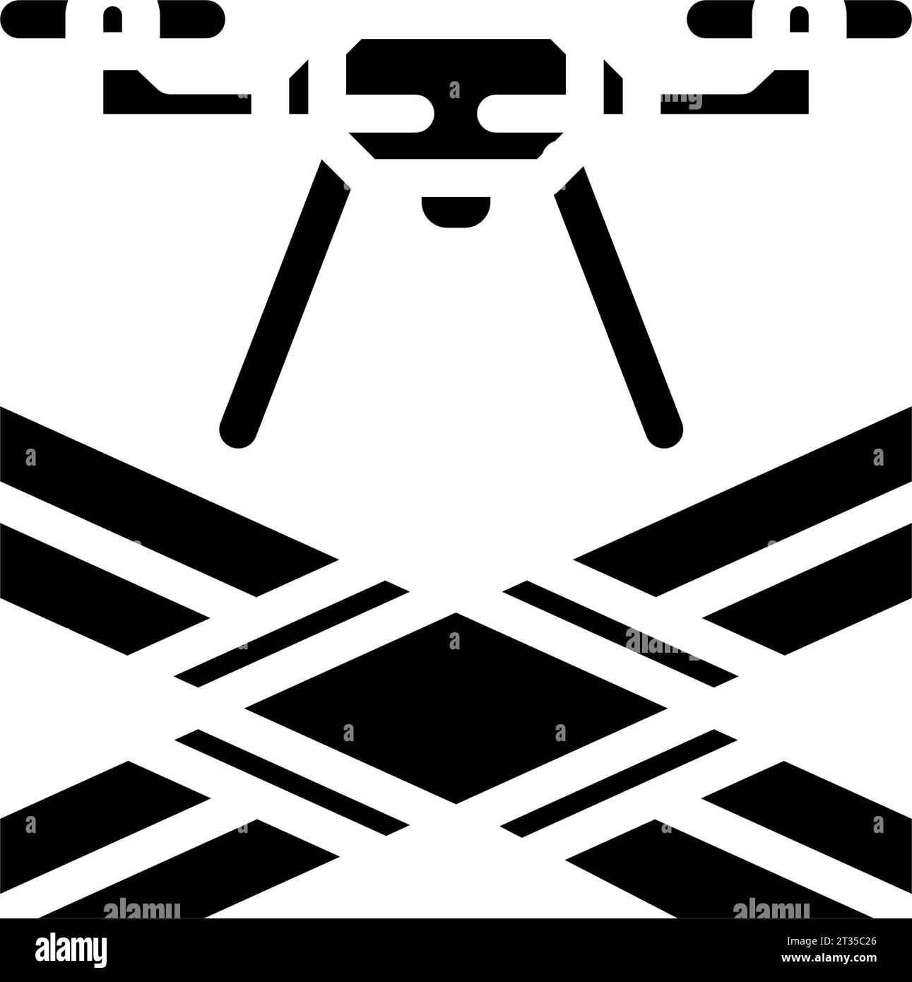 traffic monitoring drone glyph icon vector illustration Stock Vector ...