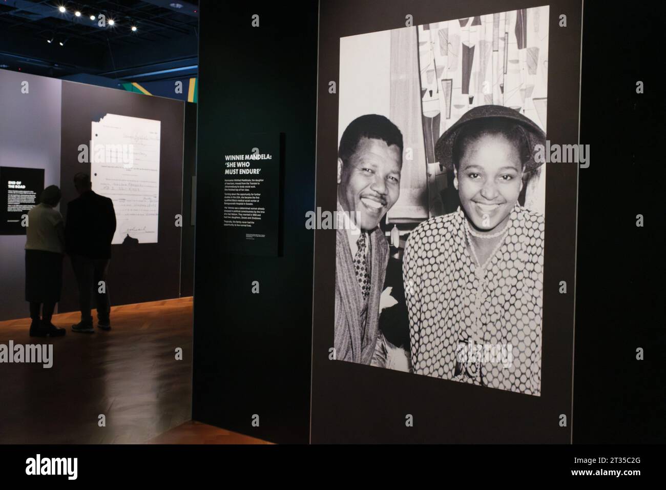 A photo of Nelson and Winnie Mandela show at the Official Nelson ...