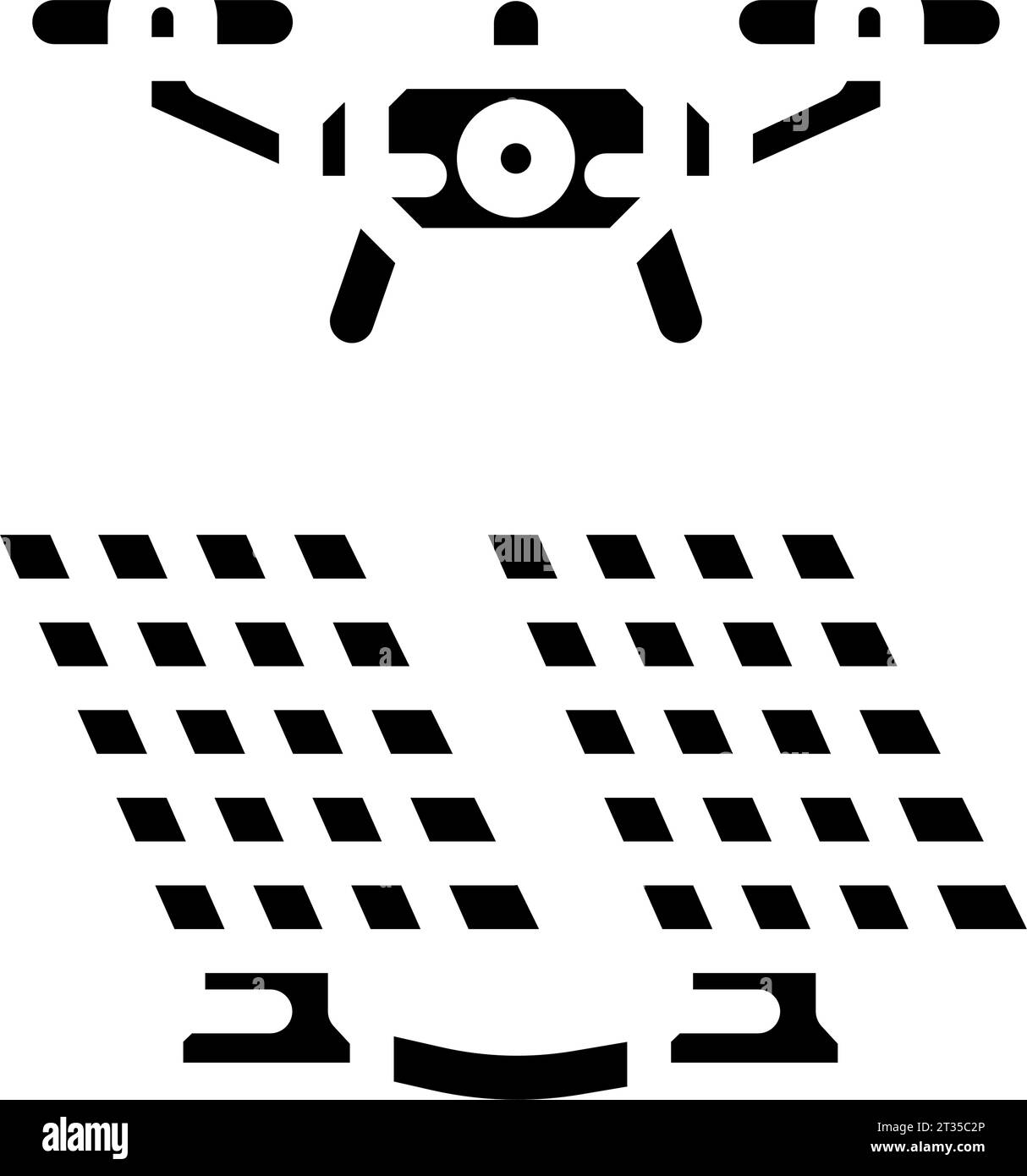 infrastructure survey drone glyph icon vector illustration Stock Vector ...