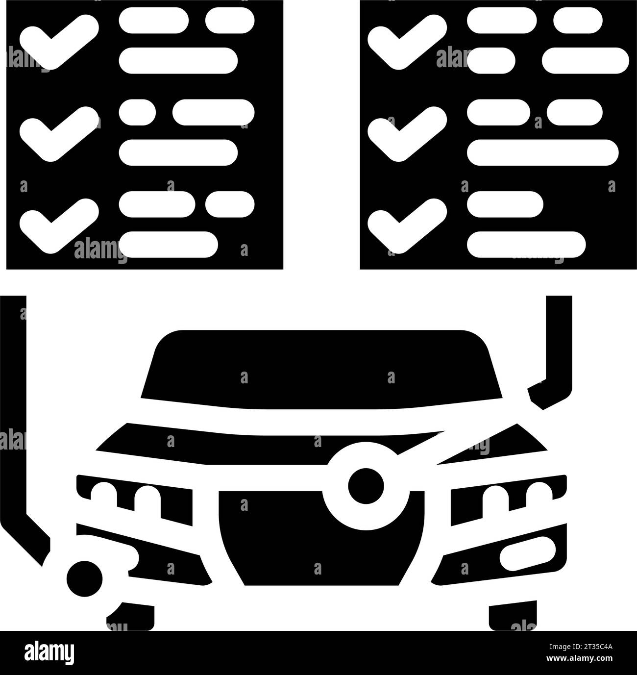 car inspection mechanic glyph icon vector illustration Stock Vector ...