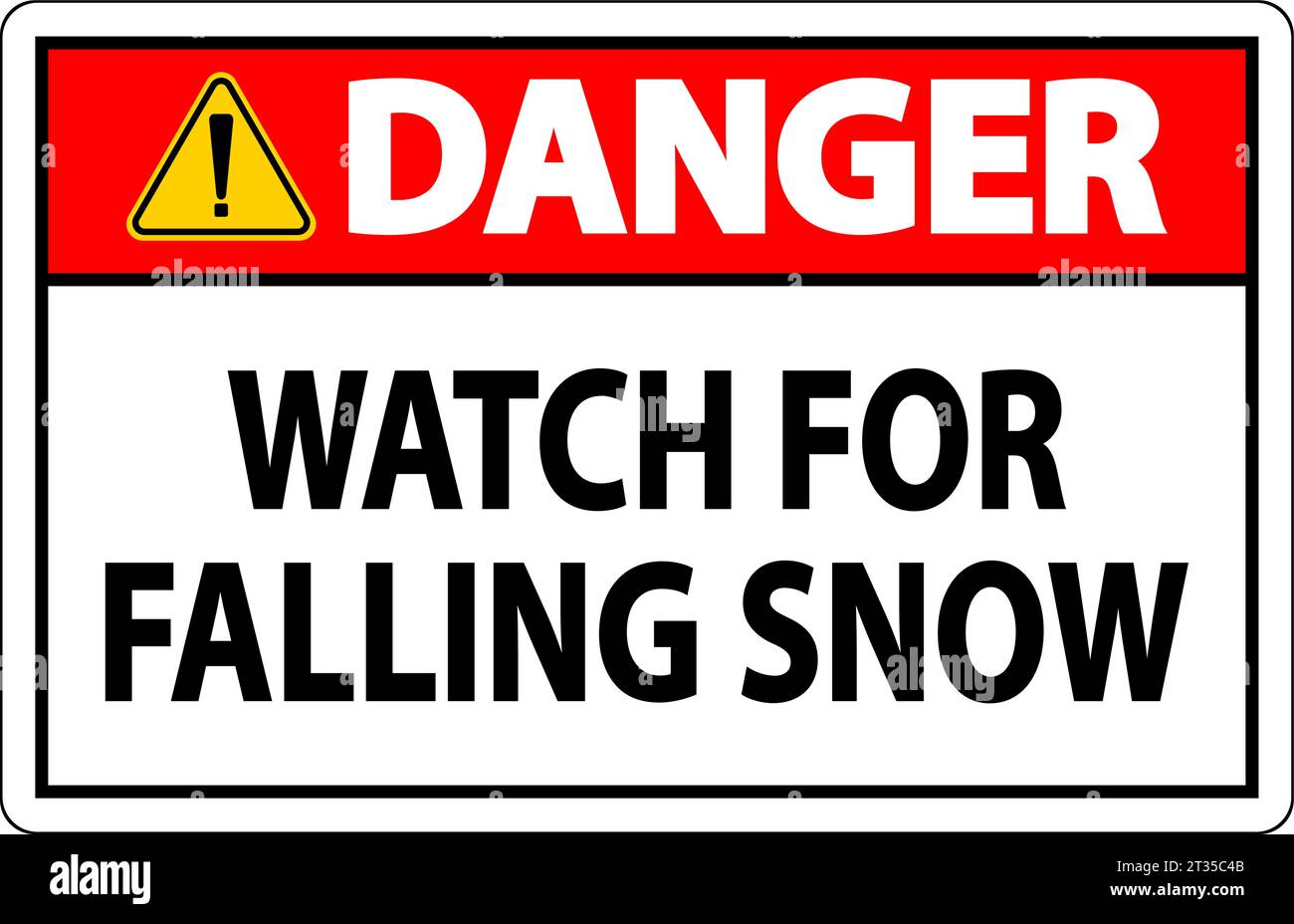 Danger Sign Watch For Falling Snow Stock Vector Image & Art - Alamy