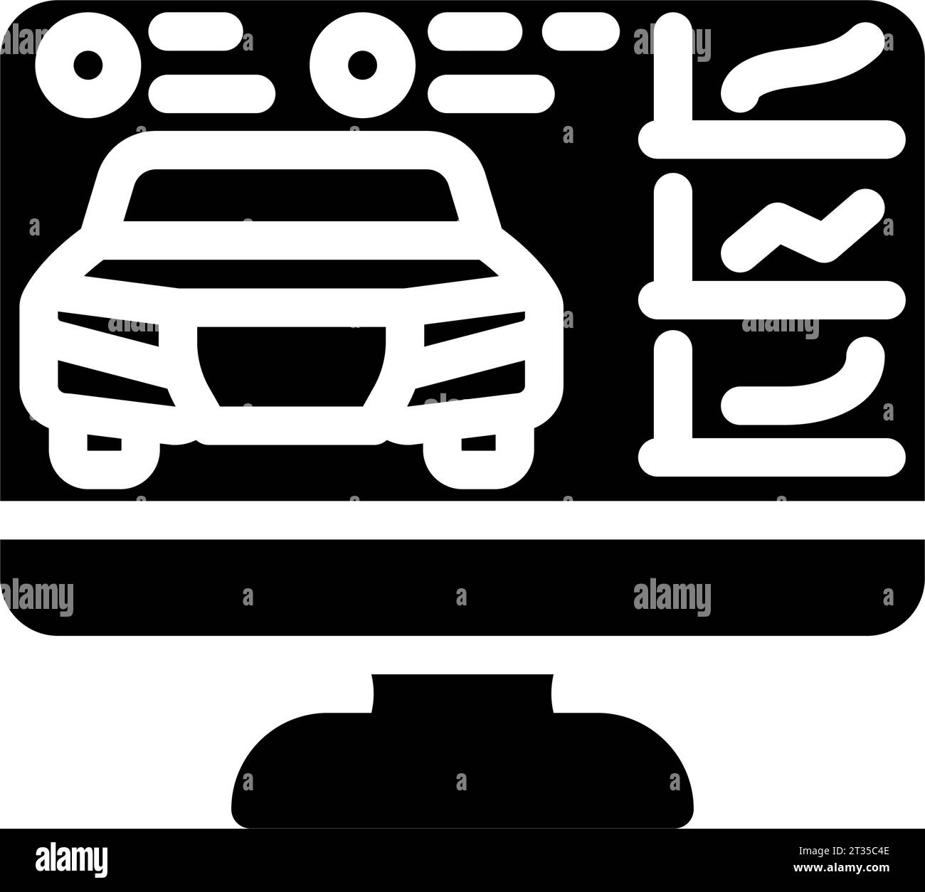 diagnostic computer car mechanic glyph icon vector illustration Stock ...