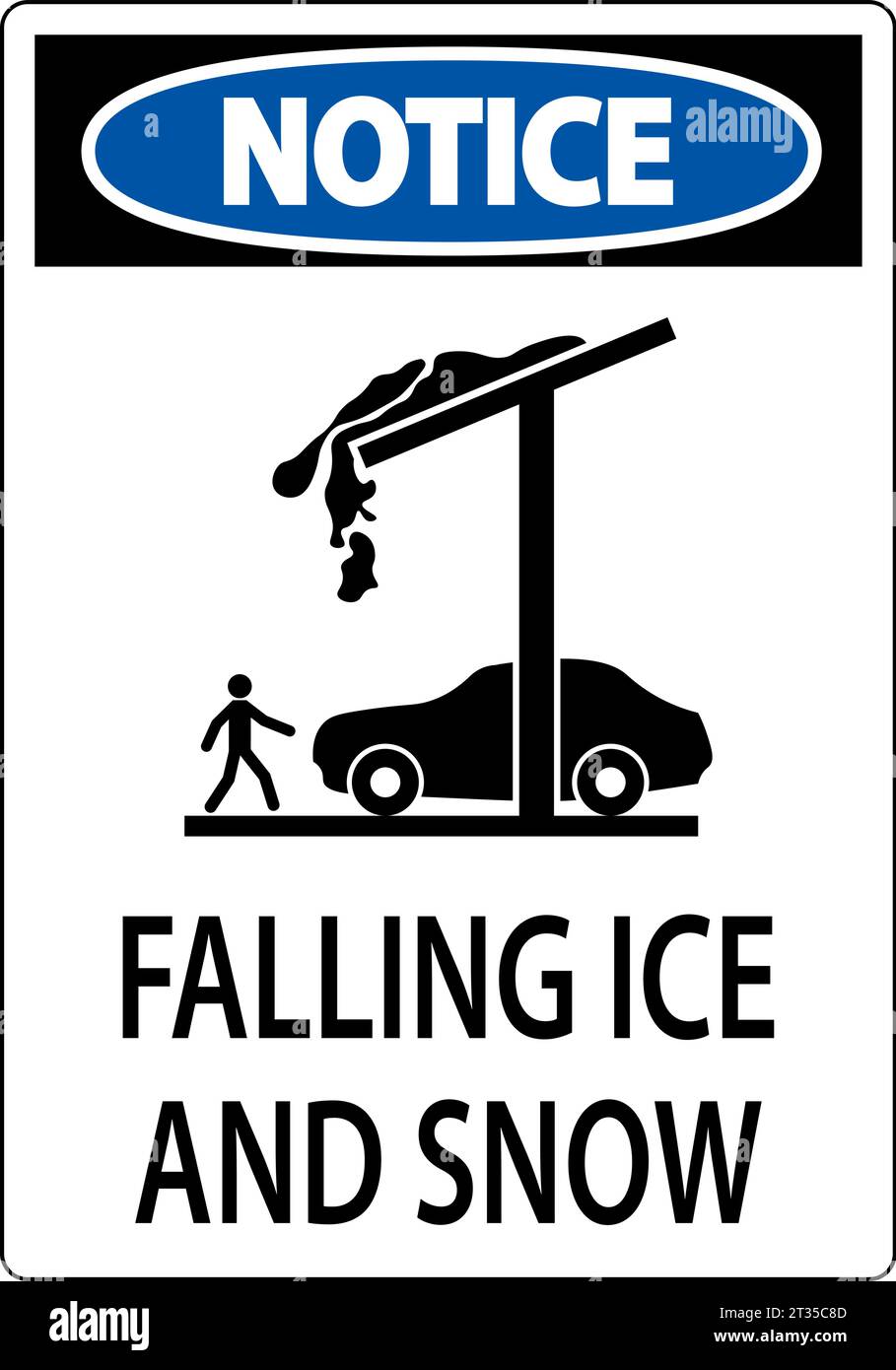 Ice and Snow Notice Sign Caution - Falling Ice And Snow Sign Stock ...