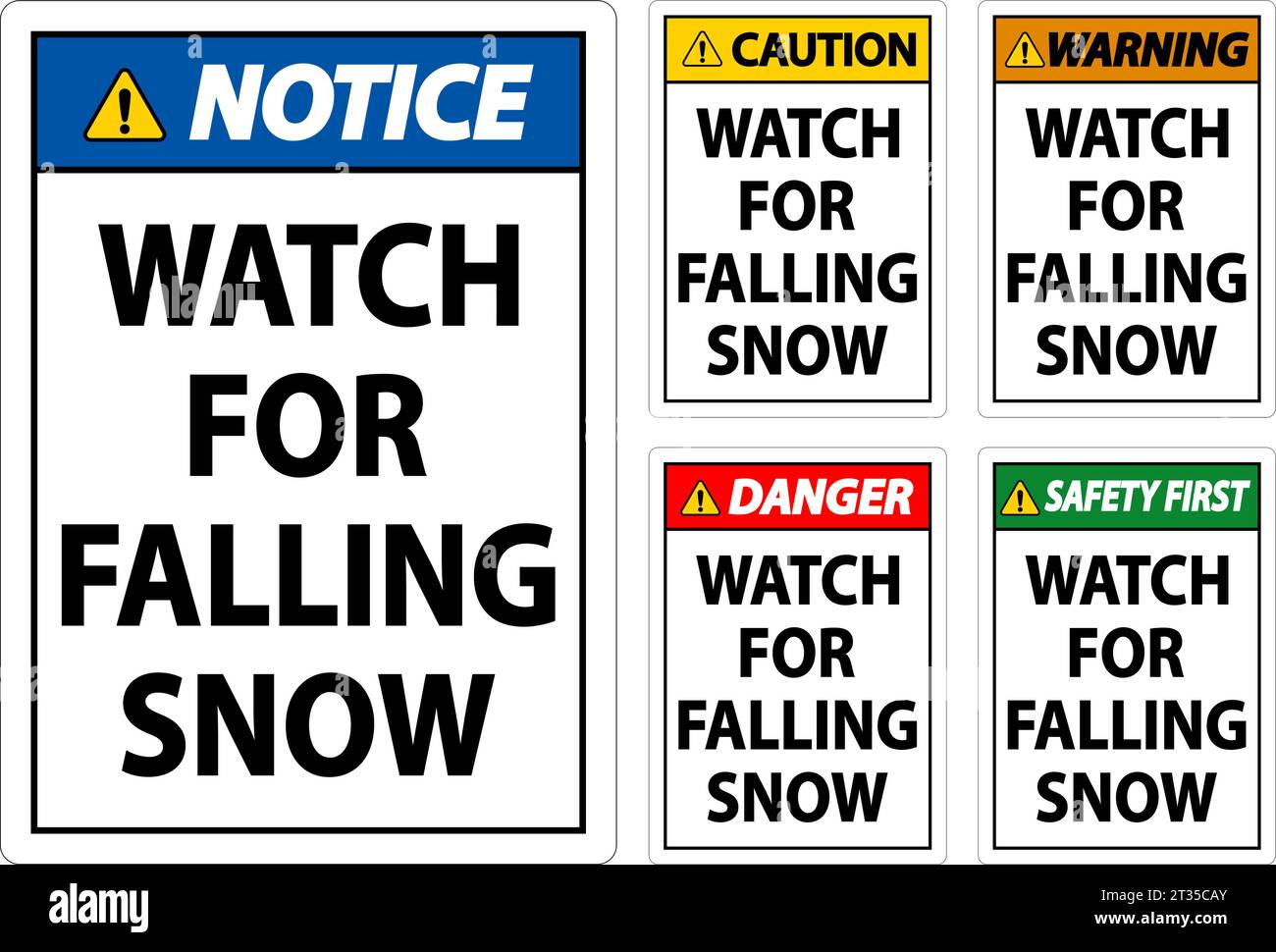 Warning Sign Watch For Falling Snow Stock Vector Image & Art - Alamy