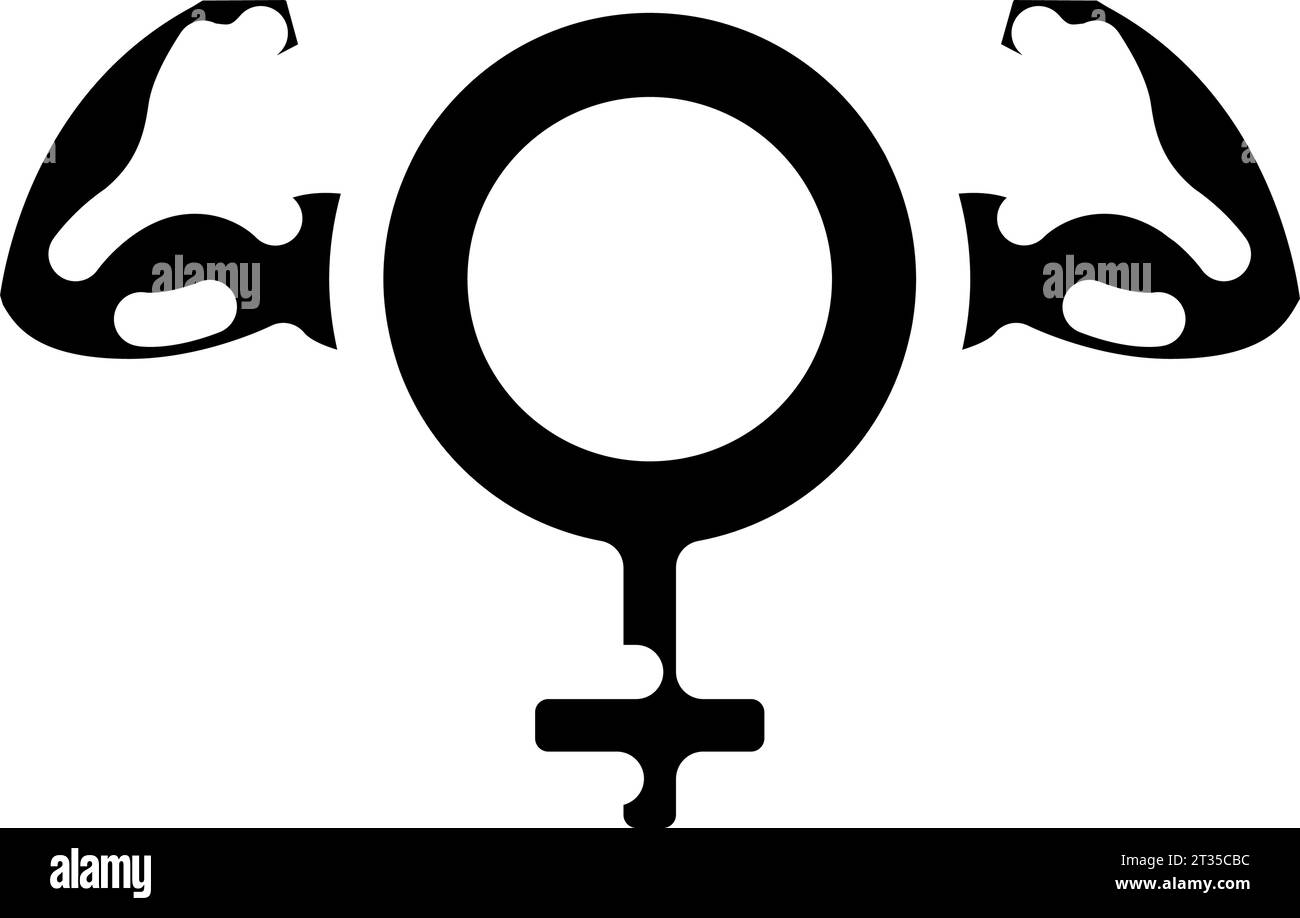 women courage feminism glyph icon vector illustration Stock Vector ...