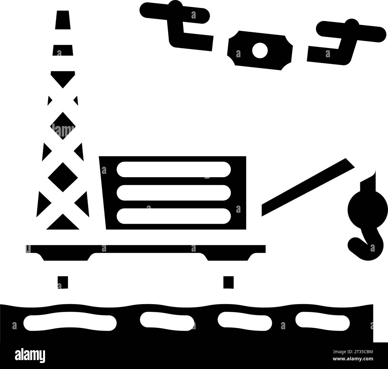 oil gas inspection drone glyph icon vector illustration Stock Vector ...