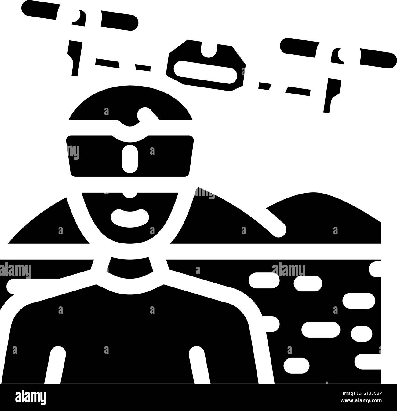 Drone Pilot Drone Glyph Icon Vector Illustration Stock Vector Image