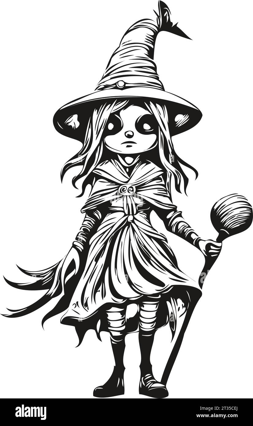 Witch face illustration Stock Vector Images - Alamy