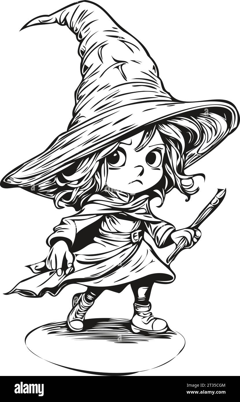 Witch face illustration Stock Vector Images - Alamy