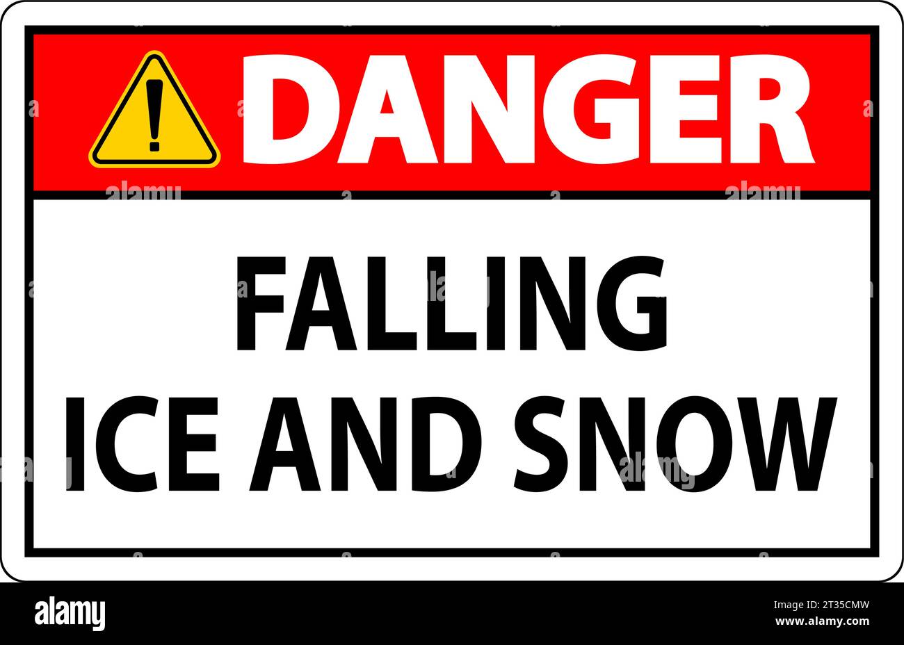 Danger Sign Falling Ice And Snow Stock Vector Image & Art - Alamy