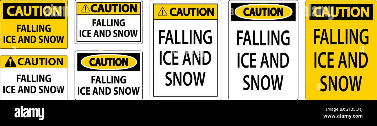 Caution falling ice sign Stock Vector Images - Alamy