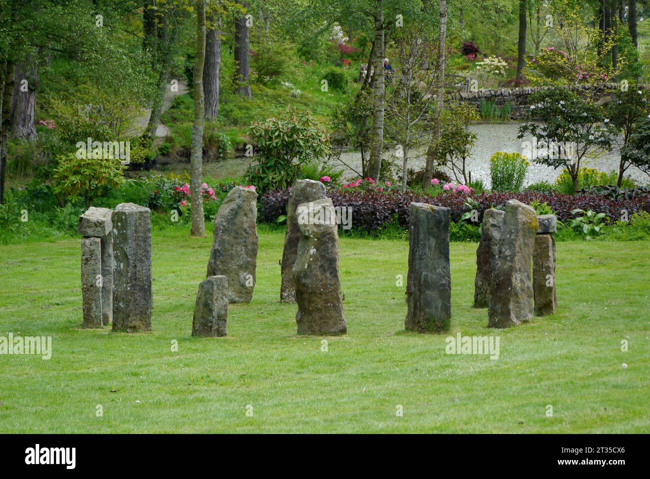 Stone Circle Sculpture made with Old Gate Posts by Peter Roberts in the ...