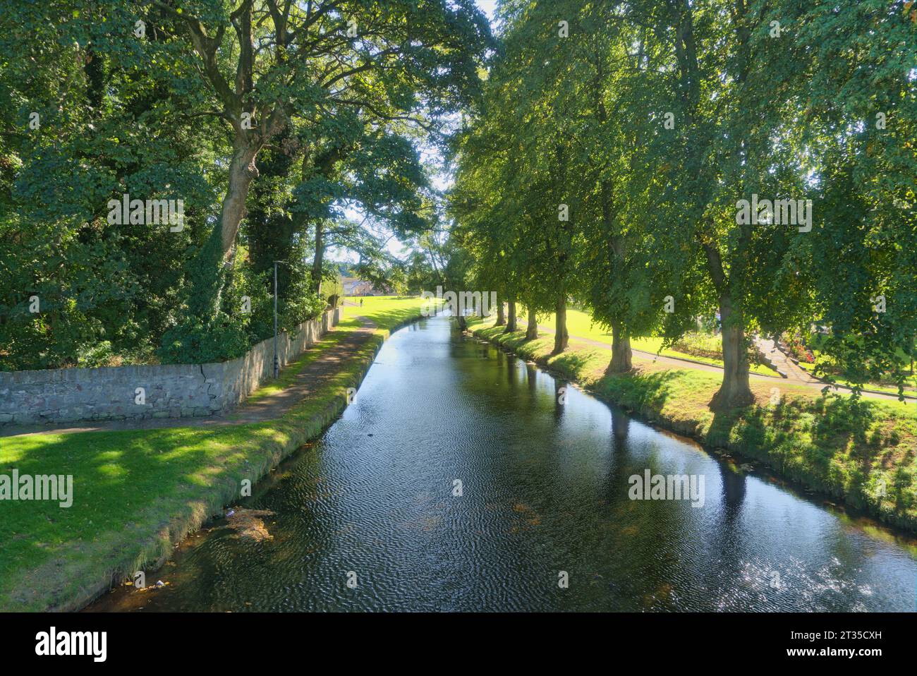 Forres, looking south up the Burn of Mosset from the bridge at bridge ...