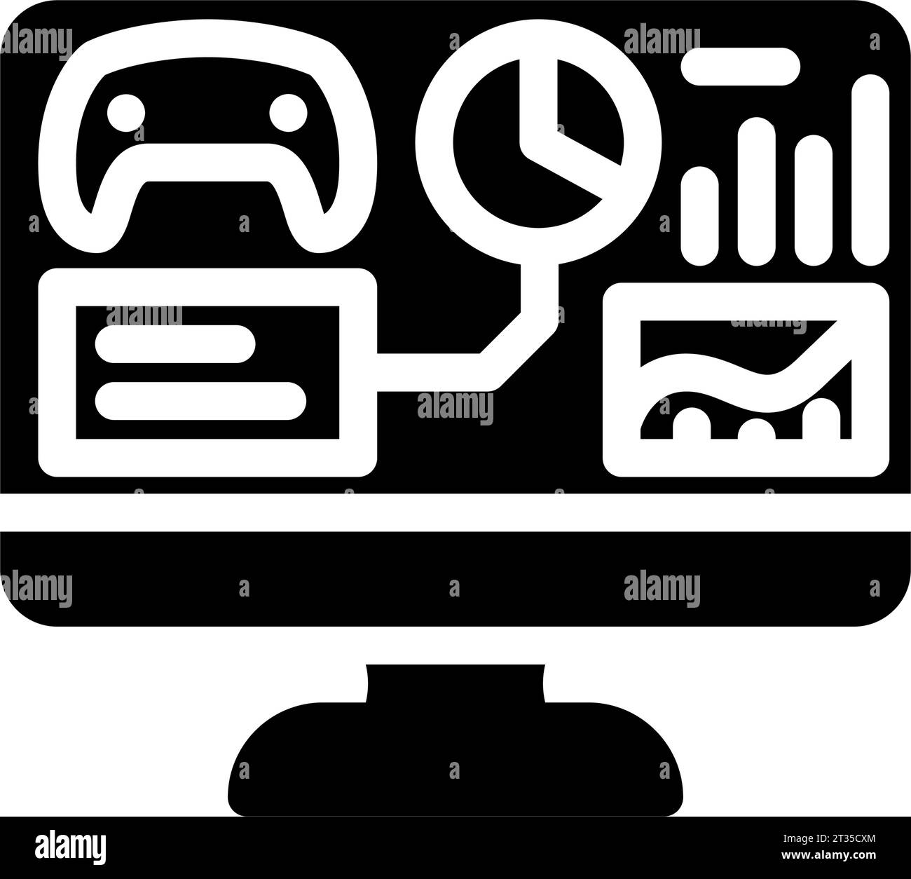 analytics game development glyph icon vector illustration Stock Vector ...