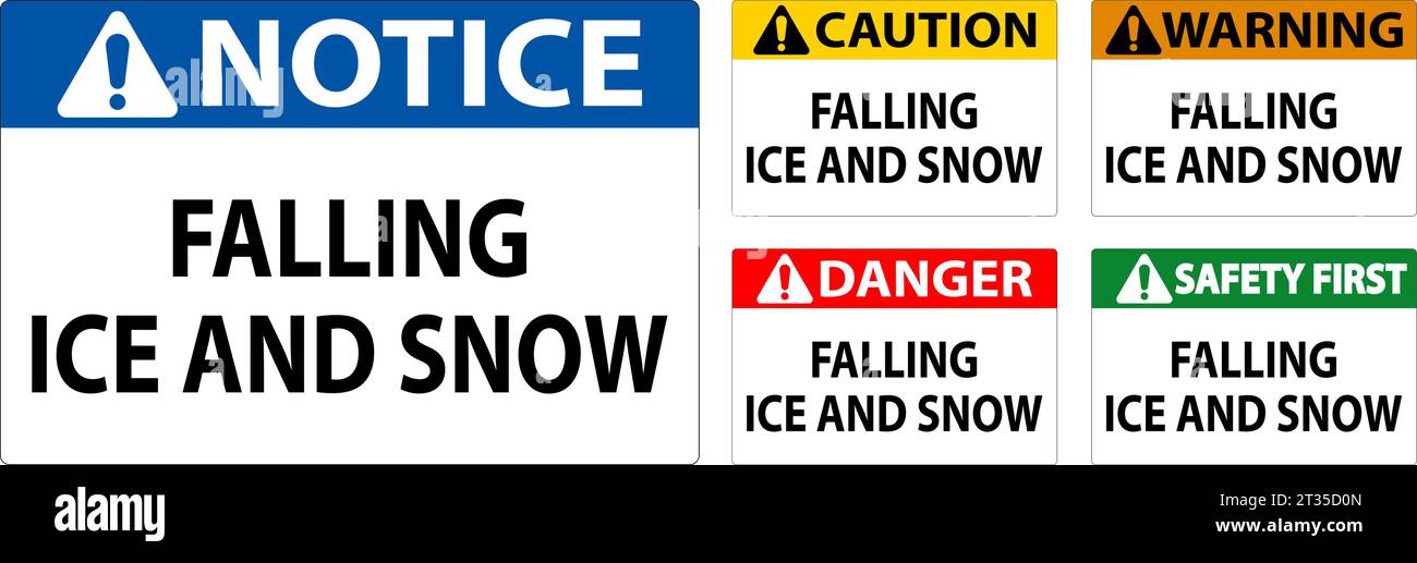 Caution Sign Falling Ice And Snow Stock Vector Image & Art - Alamy