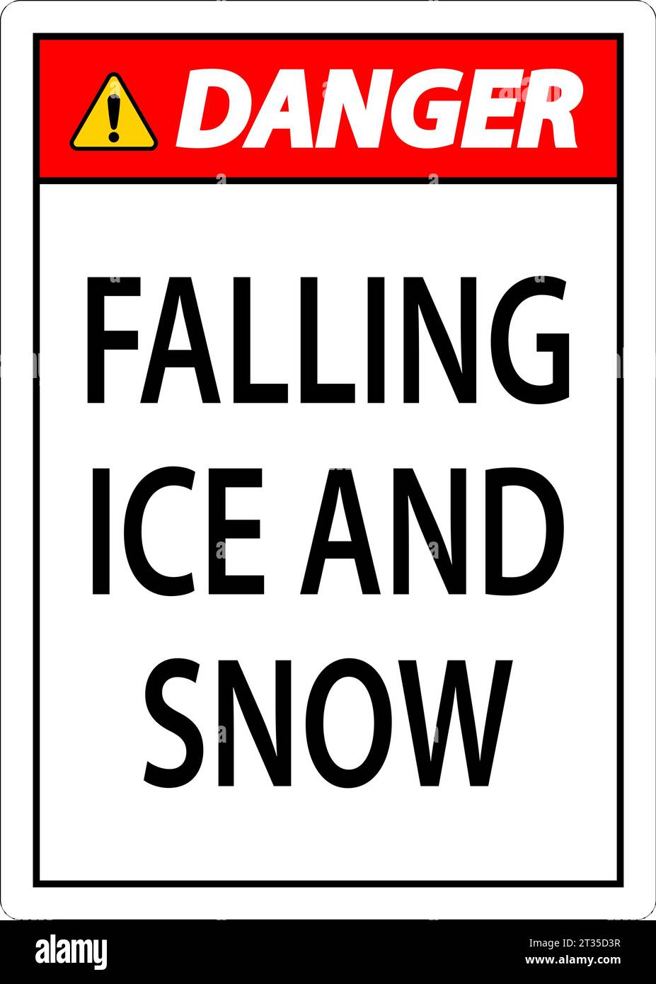 Danger Sign Falling Ice And Snow Stock Vector Image & Art - Alamy