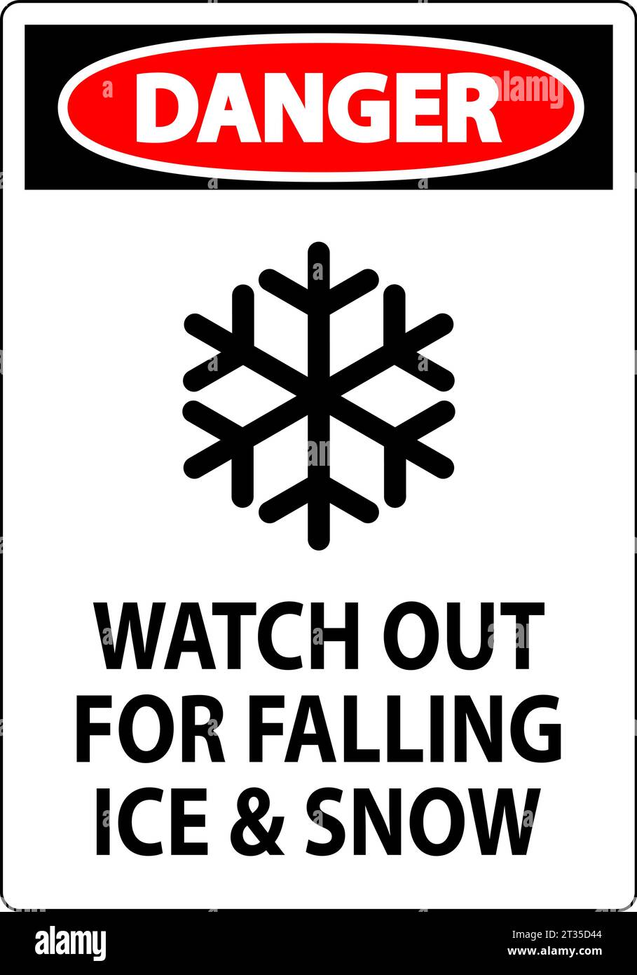 Danger Sign Watch Out For Falling Ice And Snow Stock Vector Image & Art ...