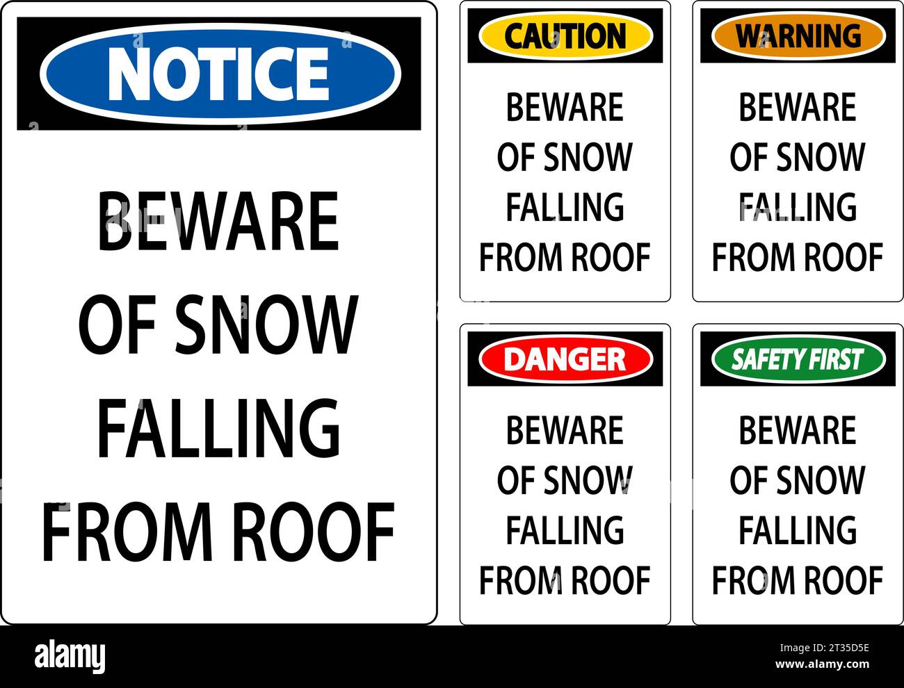 Warning Sign Beware Of Snow Falling From Roof Stock Vector Image & Art ...