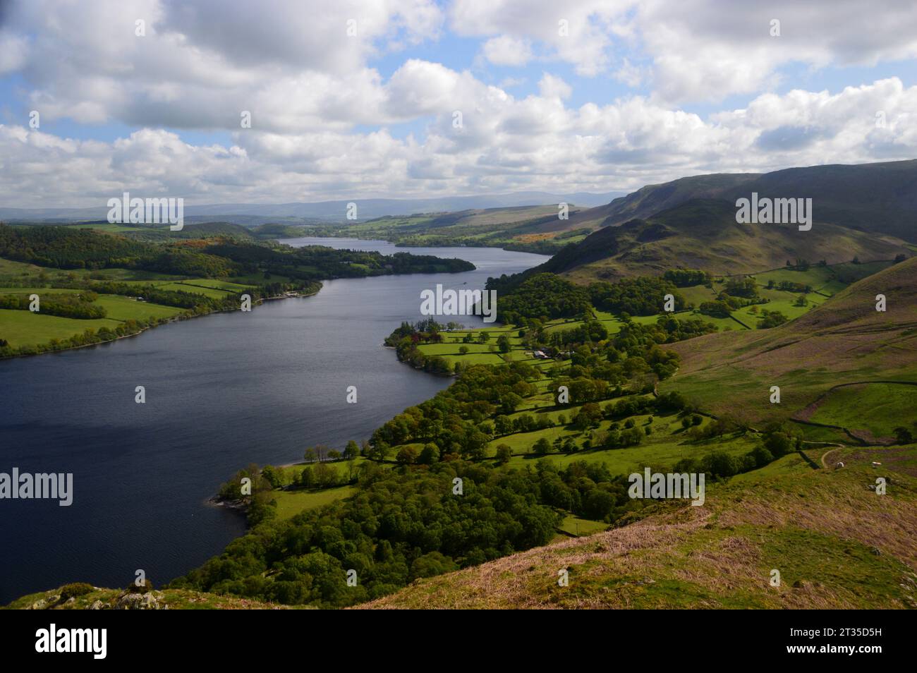 Ullswater Lake from the Summit of 'Low Birk Fell' above Sandwick Bay in ...