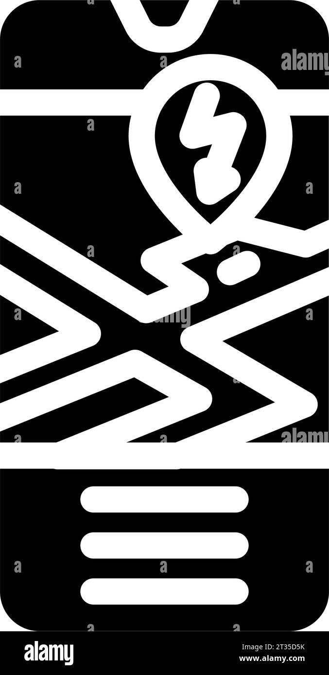 ev charging map electric glyph icon vector illustration Stock Vector ...