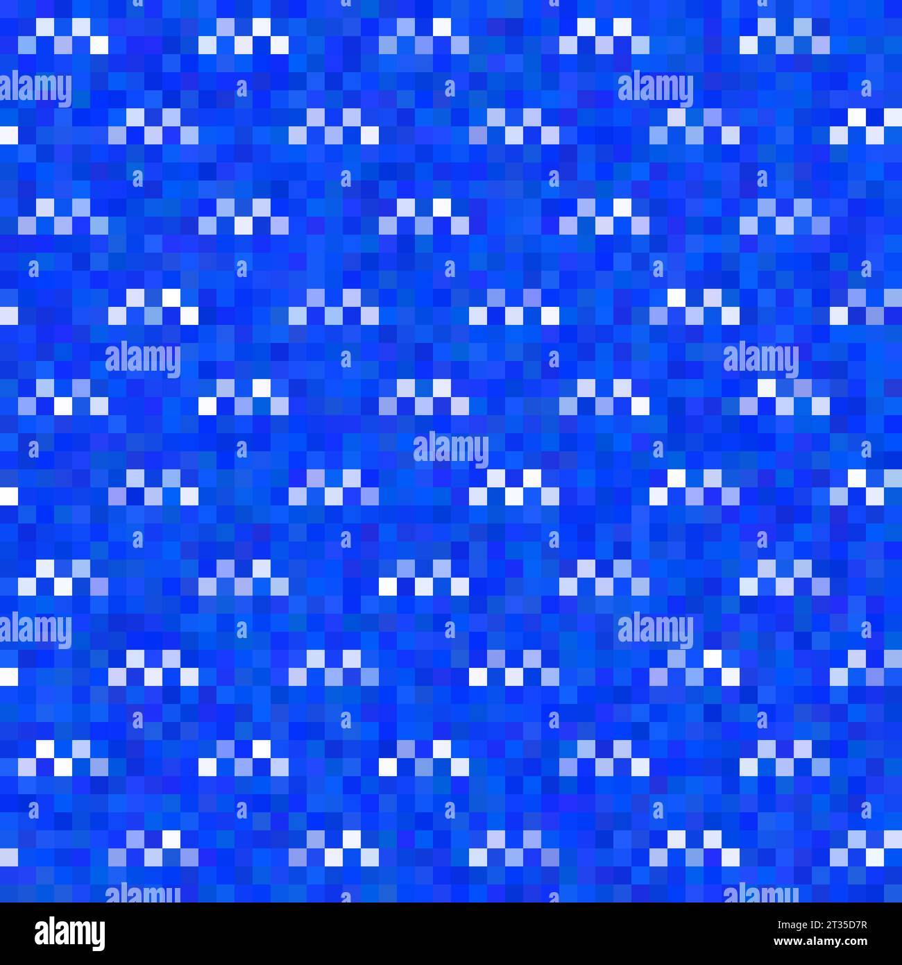 Pixel waves on the sea with foam wings. Background for a 16-bit ...