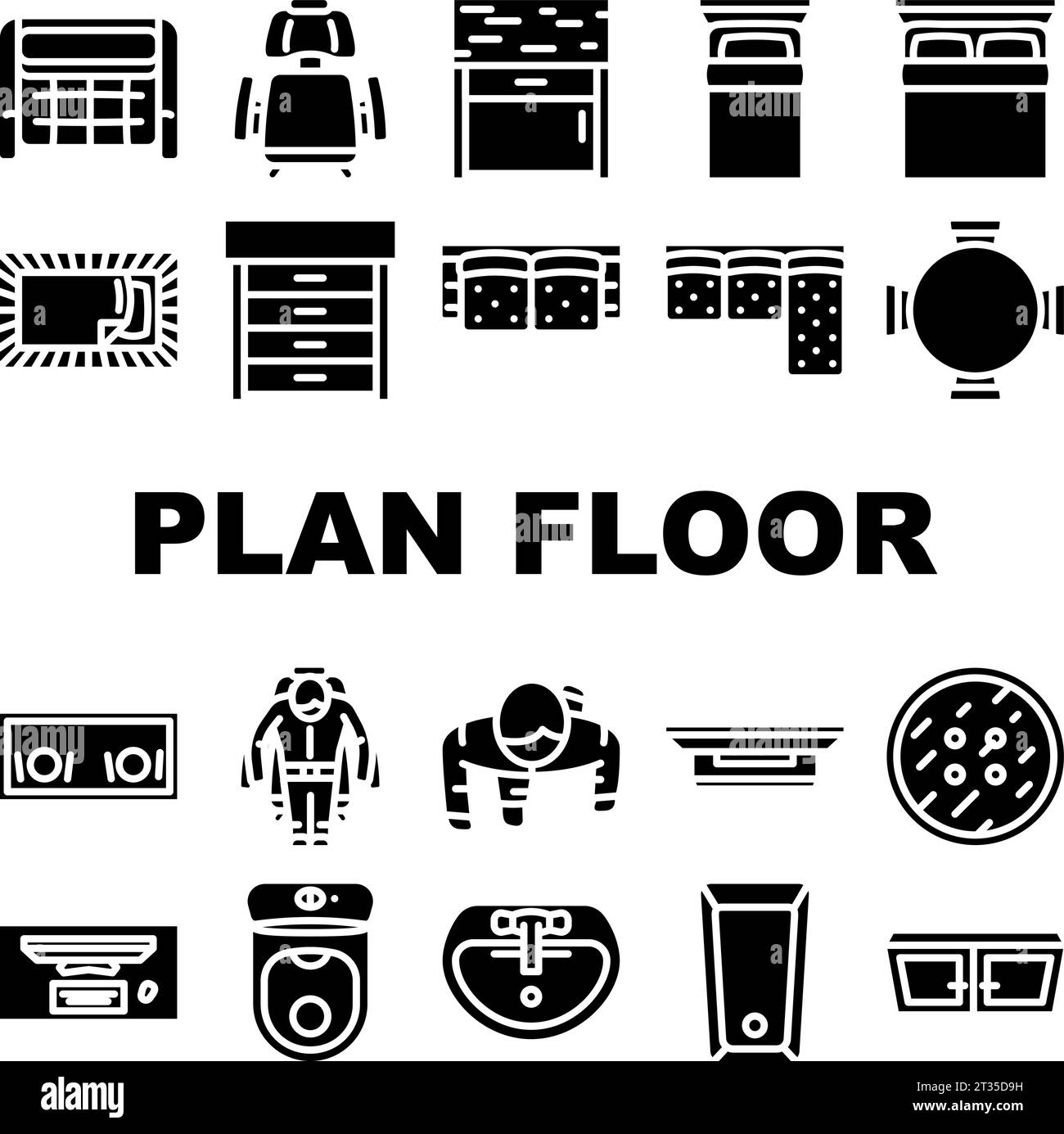 plan floor home icons set vector Stock Vector Image & Art - Alamy