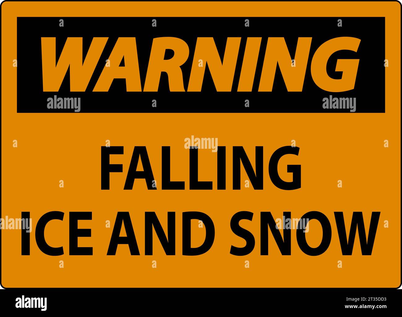 Warning Sign Falling Ice And Snow Stock Vector Image & Art - Alamy