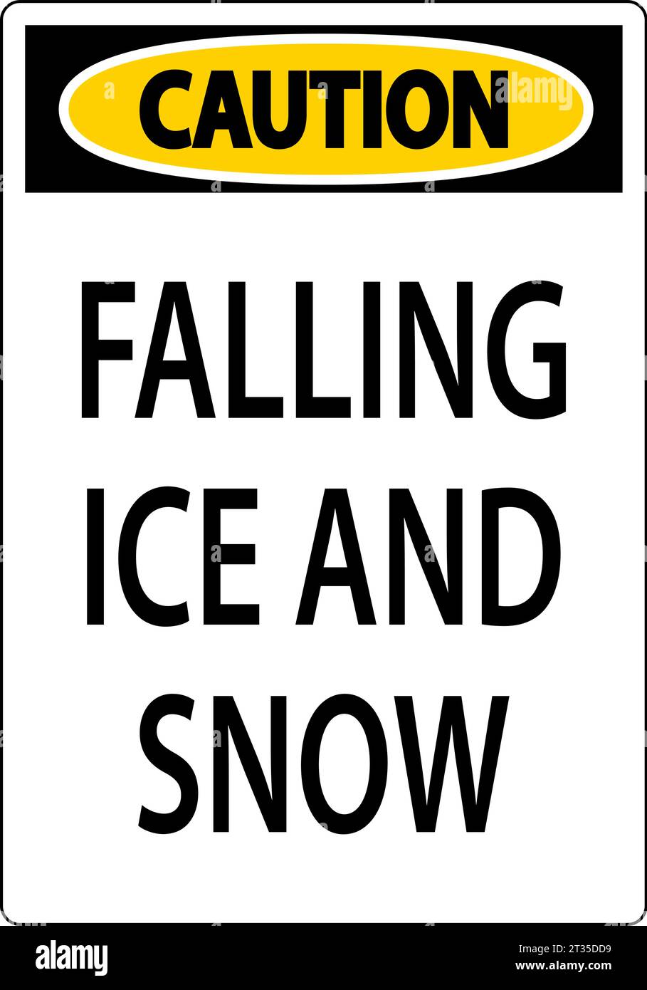 Caution Sign Falling Ice And Snow Stock Vector Image & Art - Alamy