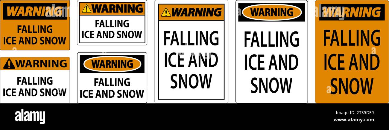 Warning Sign Falling Ice And Snow Stock Vector Image & Art - Alamy