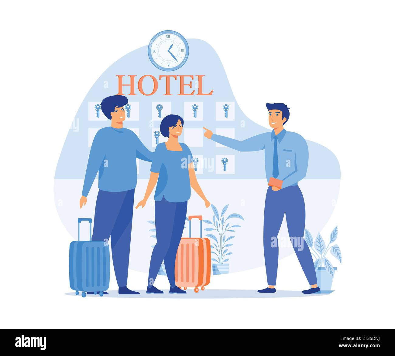 Woman man standing luggage Stock Vector Images - Alamy